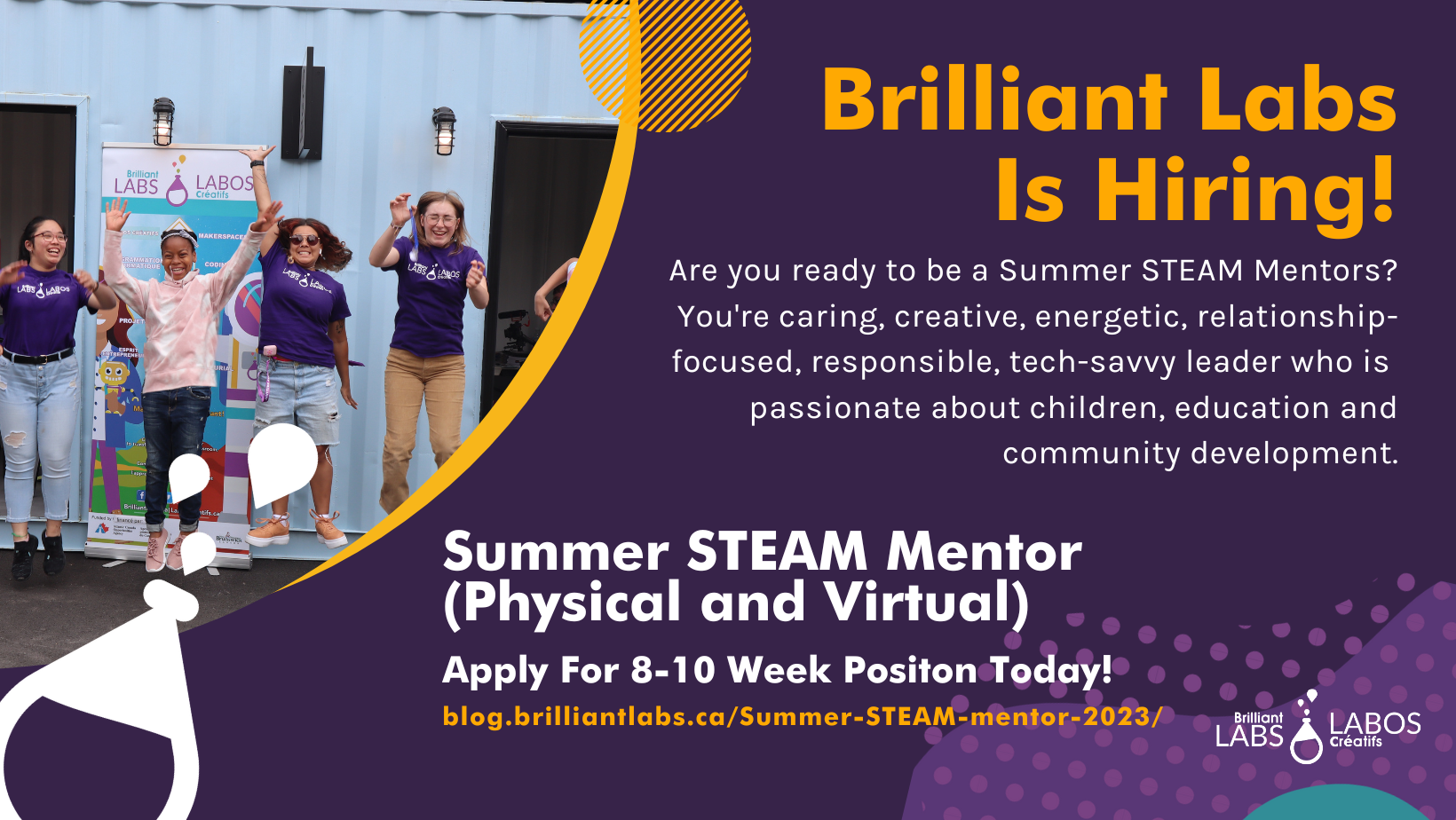 Summer STEAM Mentor Job Listing